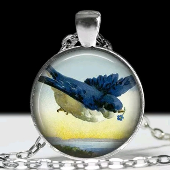 Fashion Trendy Jewelry | Jewelry | Bird Lovers Soaring Blue Jay Pendant ...